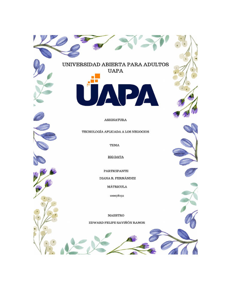 TAREA IV | PDF | Big Data | Análisis de los datos