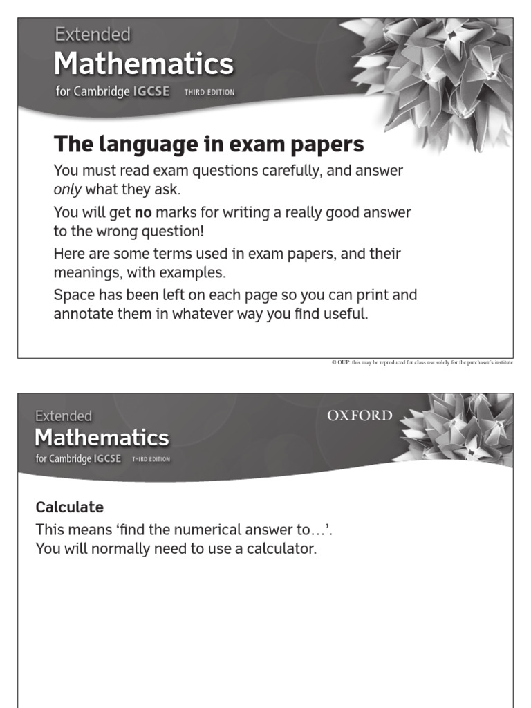 Exam Language Extended Maths | PDF | Mathematics