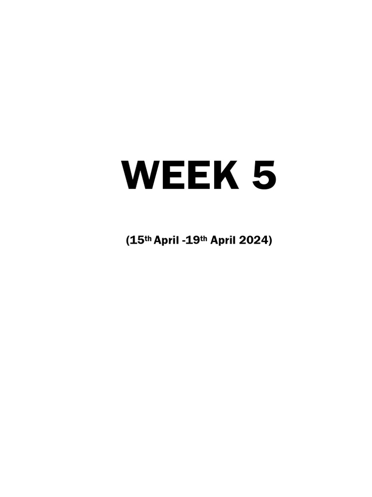 Reflection Week 5 | PDF | Lesson Plan | Phonics