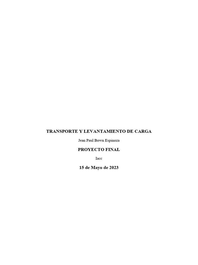 Jean Bown Proy Final Transp Lev | PDF | Minería | Contaminación
