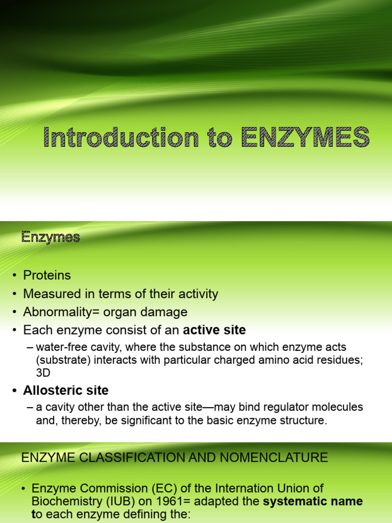 Intro To ENZYMES | PDF | Enzyme | Enzyme Kinetics