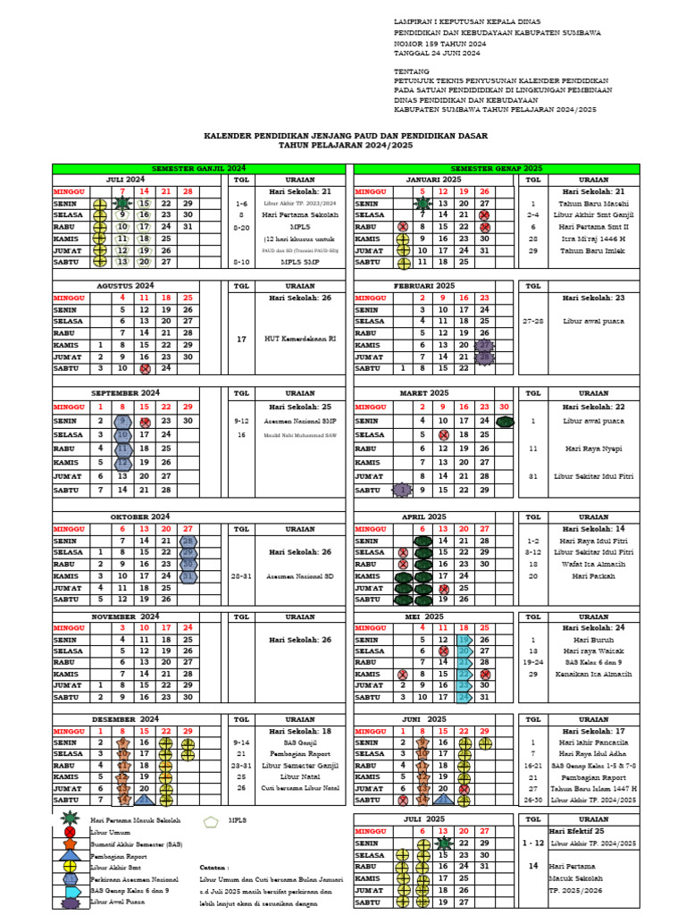Kalender Pendidikan 2024-2025 | PDF