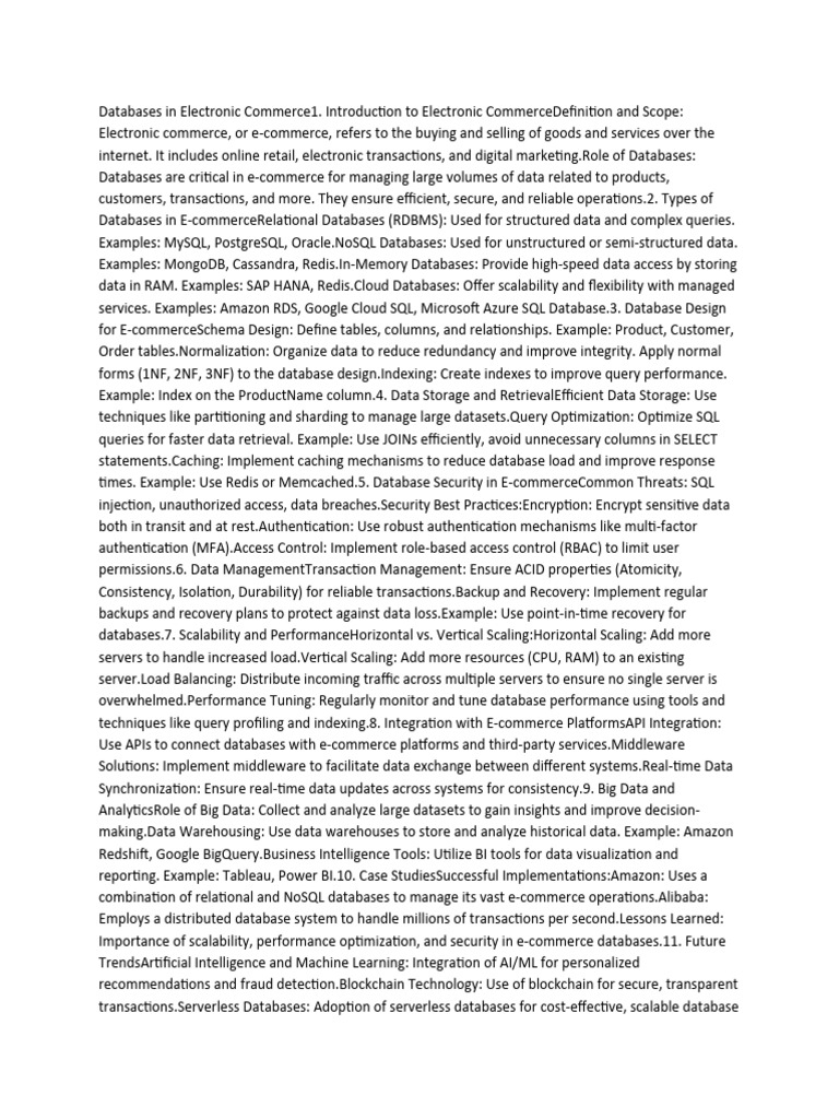 Database in Electronics Commerce | PDF | Databases | Database Transaction