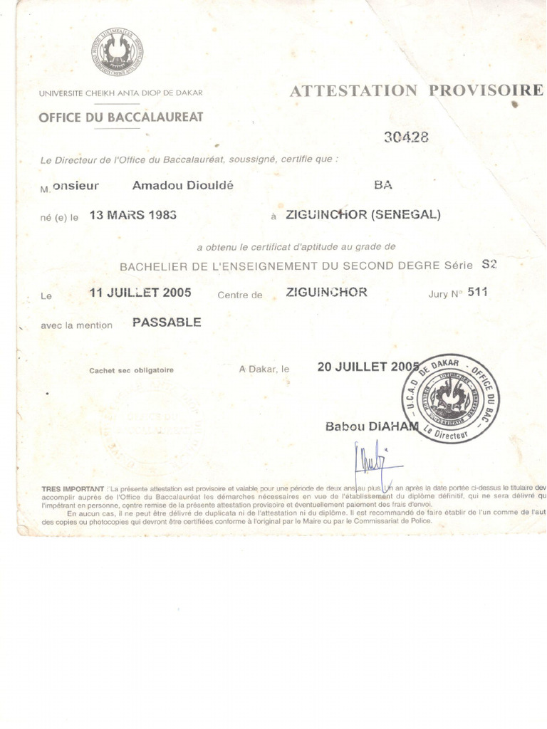 Bac Dioulde Ba | PDF