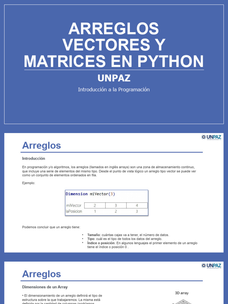 00 Vectores Matrices | PDF | Matriz (Matemáticas) | Python (lenguaje de programación)