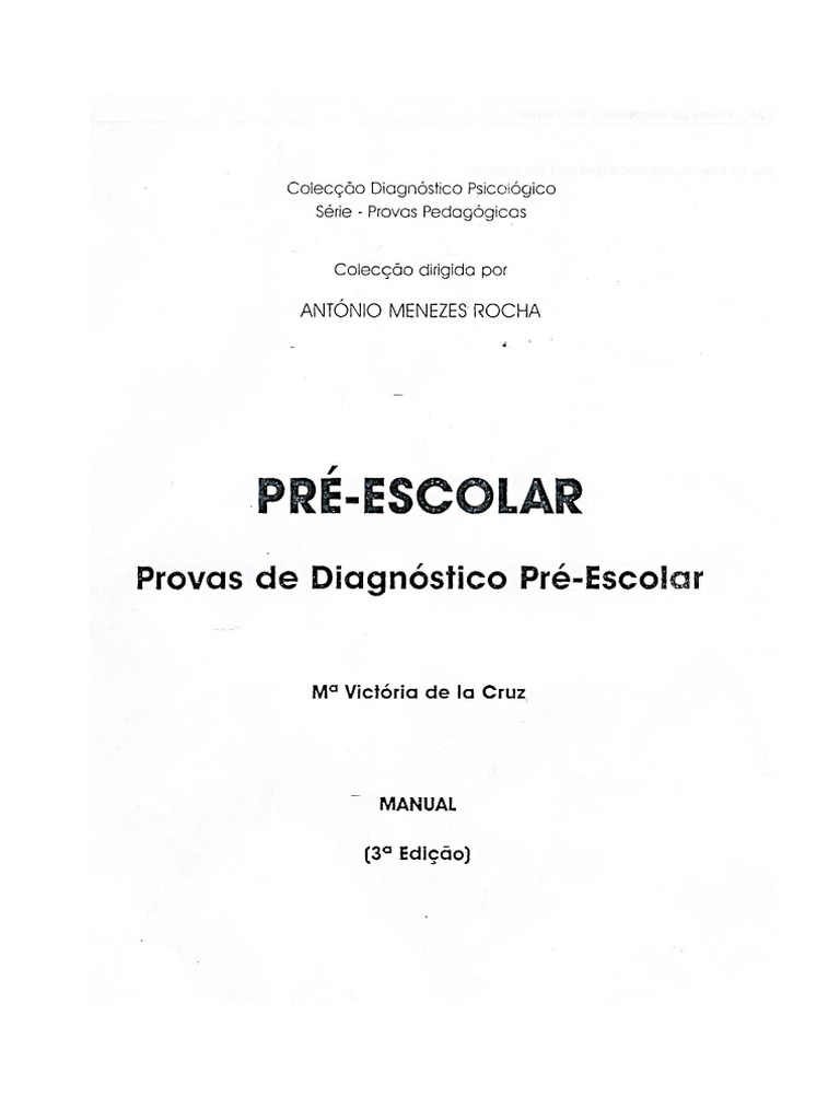Provas de Diagnostico Pre Ü - Escolar - Manual | PDF