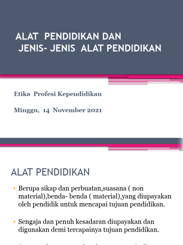 Jenis Alat Pendidikan dan Etika Profesi | PDF | Karier & Perkembangan