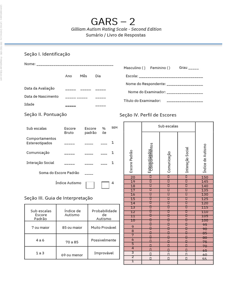 Gars 2 | PDF | Espectro do autismo | Comportamento