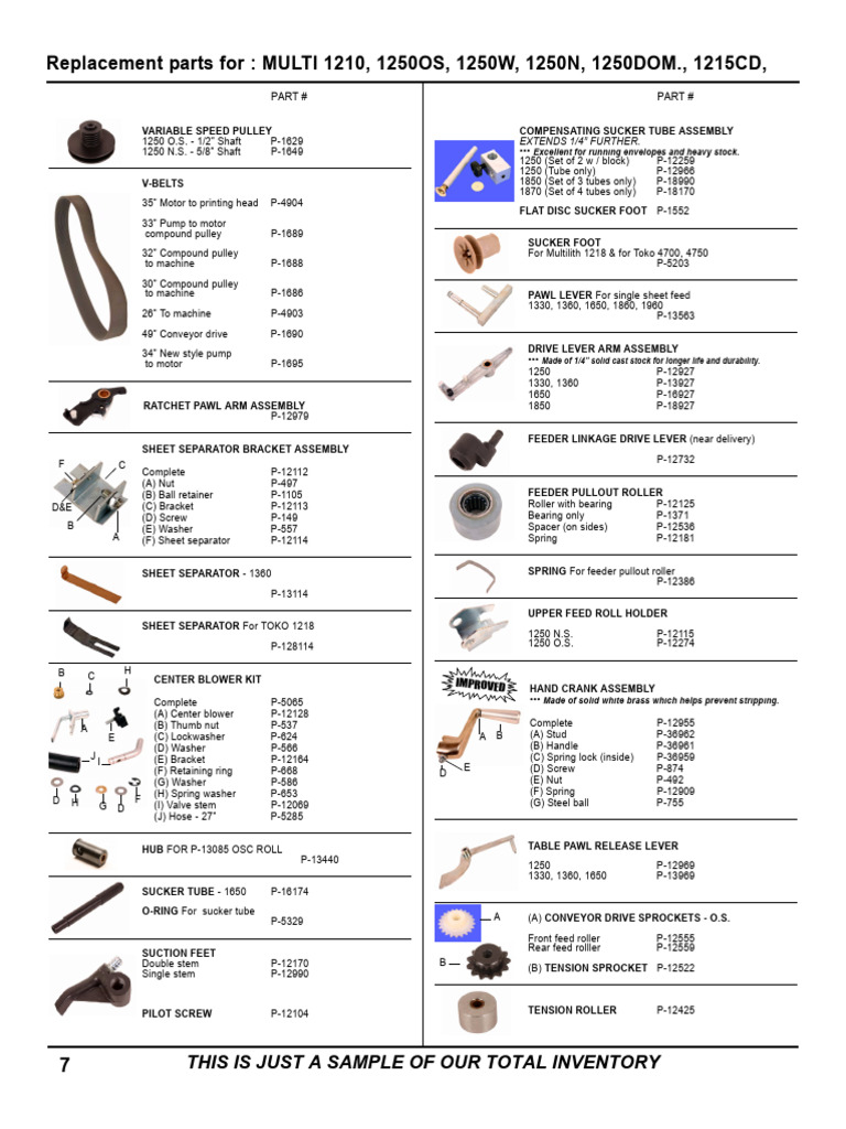 REFACCIONES MultiLITH Flyer | PDF | Gear | Mechanical Engineering