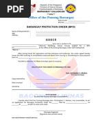 Barangay Protection Order Sample | PDF | Justice | Public Law