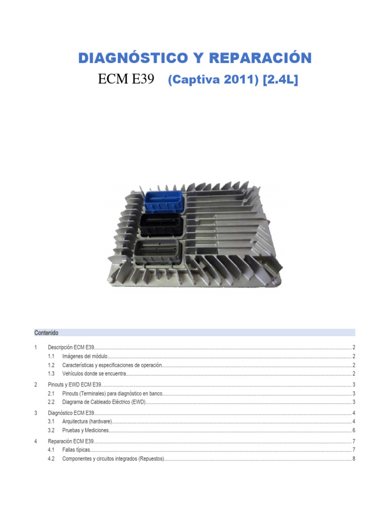Pinout y Diagnóstico ECM E39 Captiva | PDF | Hardware de la computadora ...