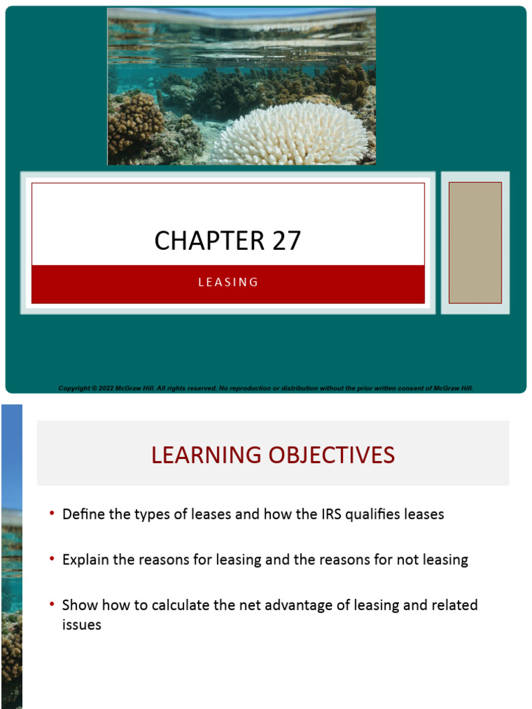 Ross Fundamentals of Corporate Finance 13e CH27 PPT | PDF | Lease | Business