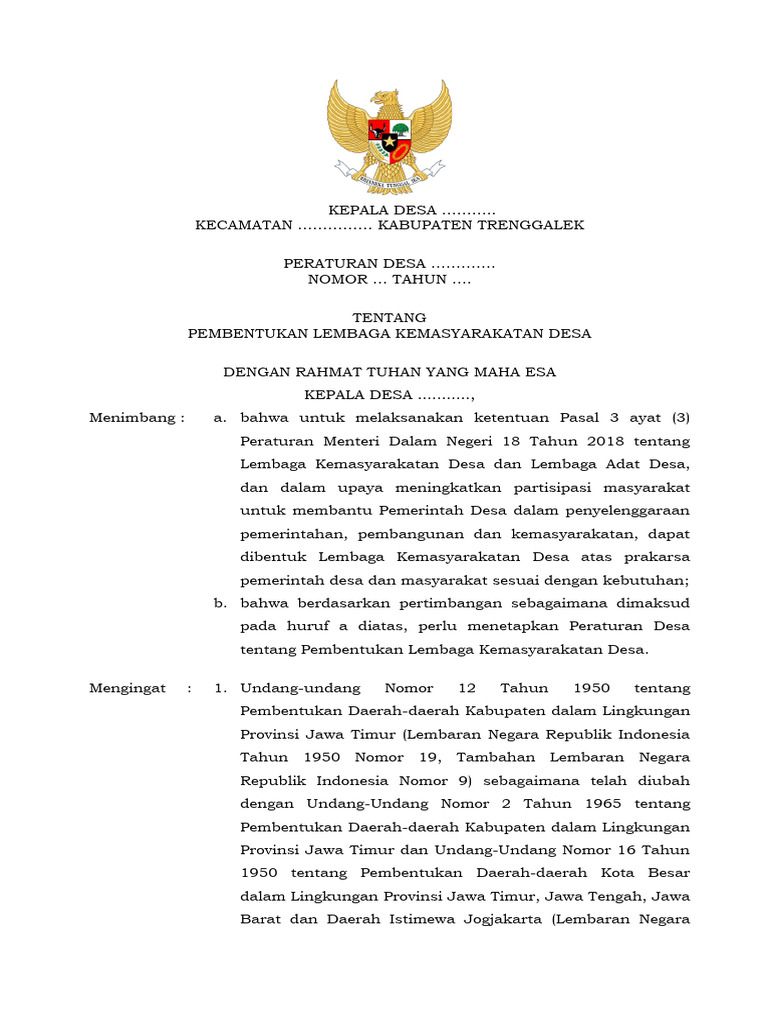 Contoh Perdes LKD | PDF