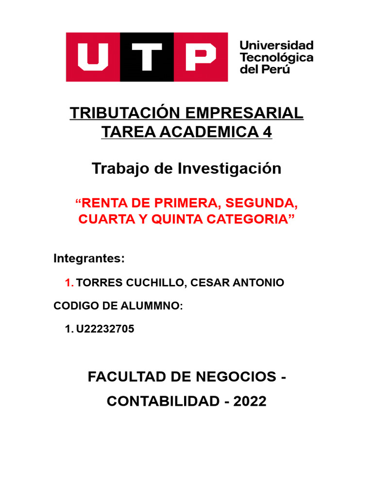 Ta 4 Tarea Academica 4 Contabilidad Pdf Impuestos Impuesto Sobre