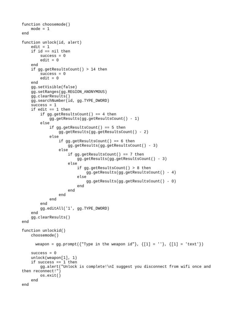 Weapon Unlocker-2.lua | PDF