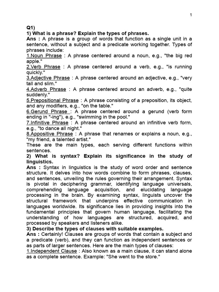 Geography Questions and Answer | PDF | Clause | Adverb