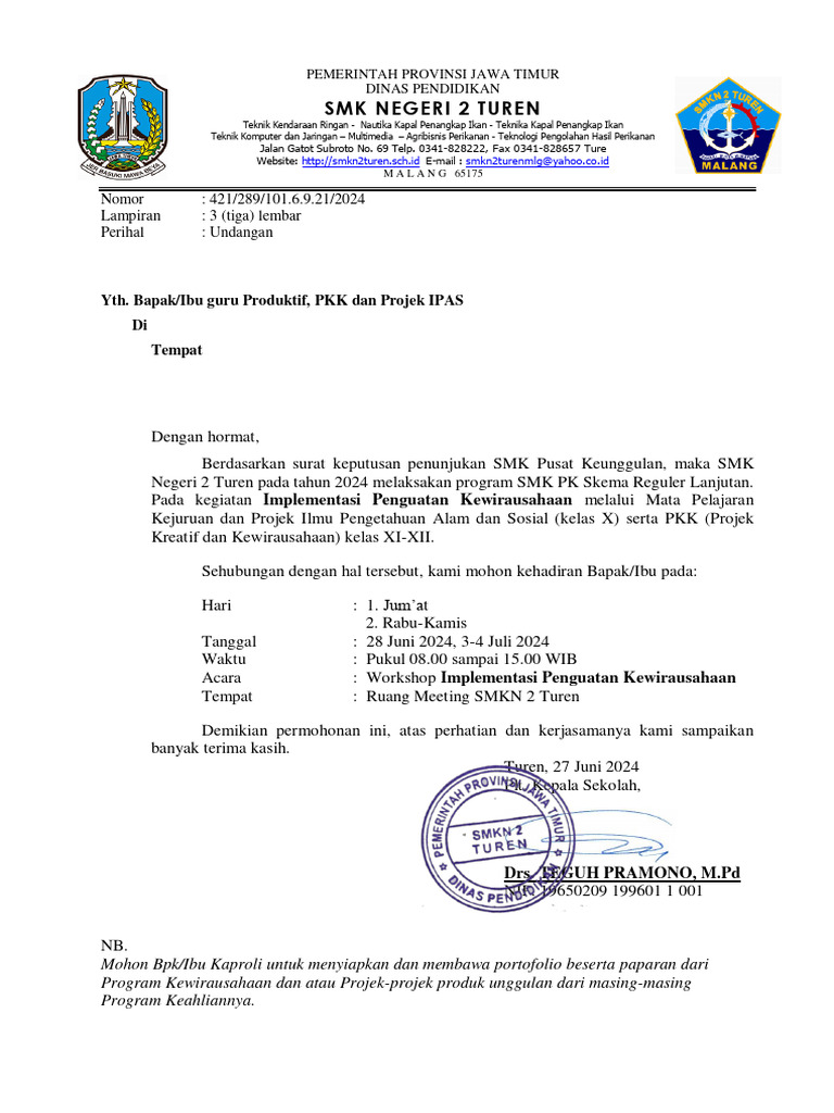 Undangan Workshop Implementasi KWU | PDF