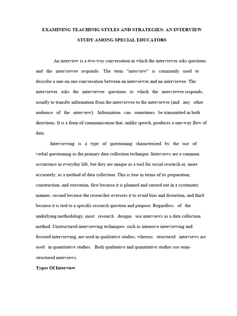 Interview Analysis - Special Educators | PDF | Special Education ...