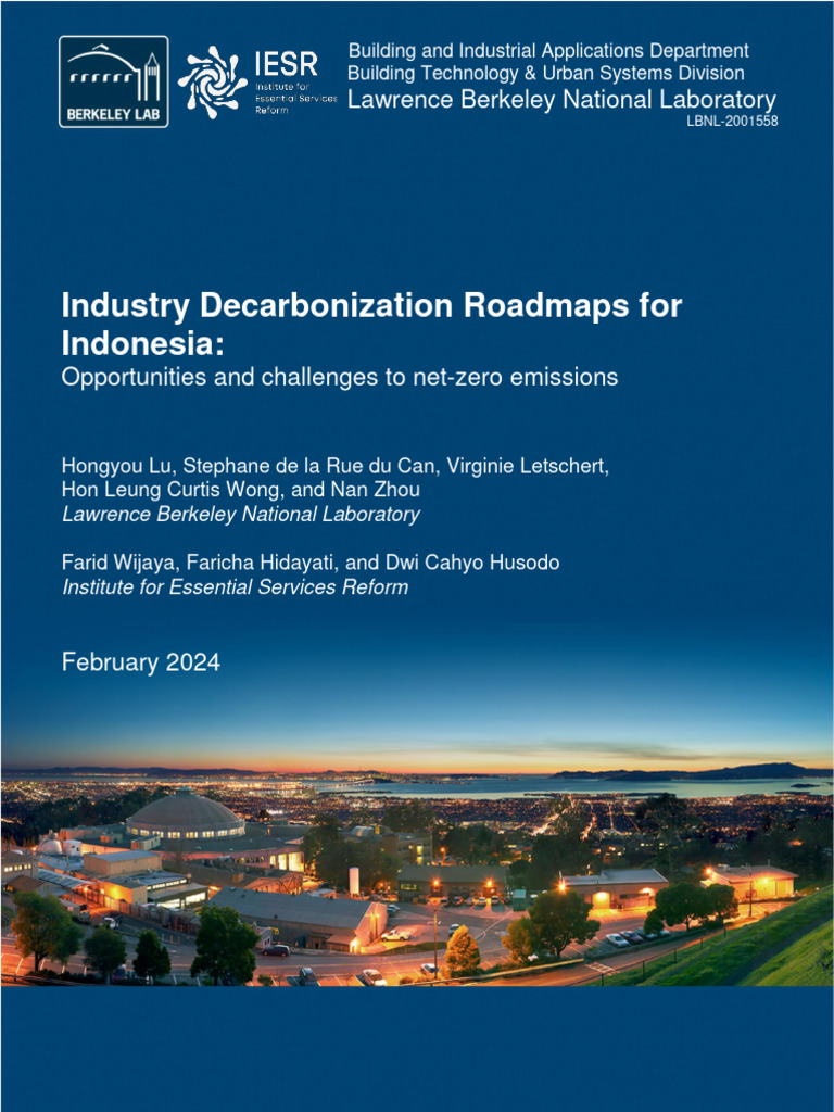 Industry Decarbonization Roadmaps For Indonesia | PDF | Climate Change ...