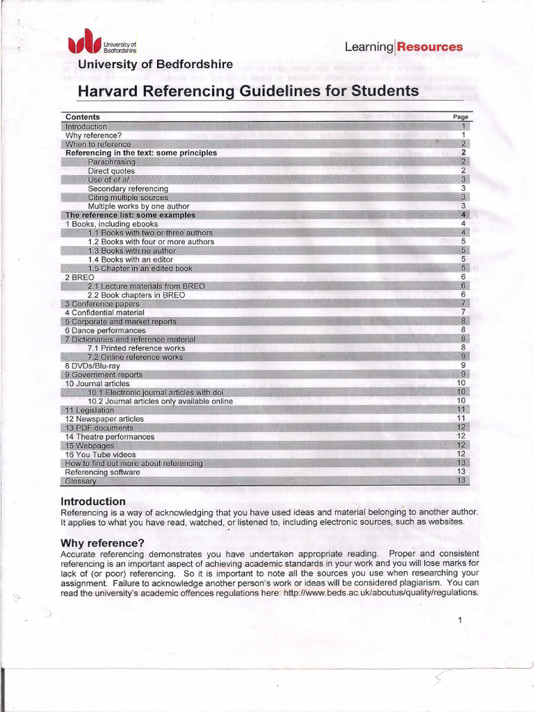 Harvard Referencing Guidelines | PDF