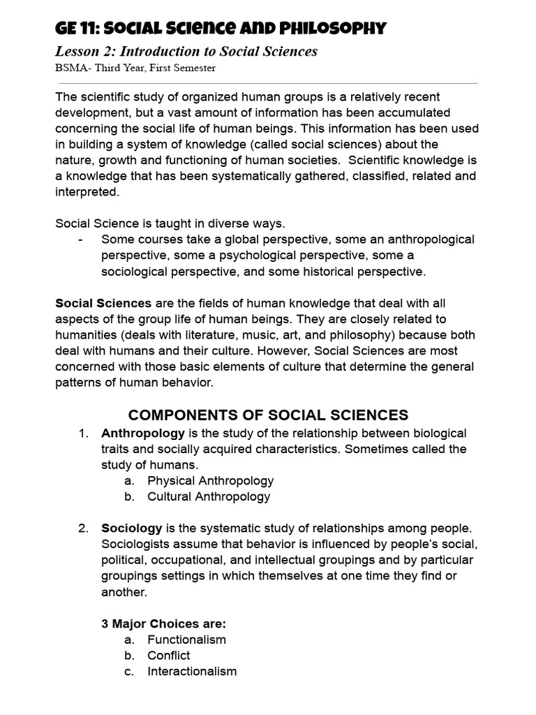 Introduction to Social Sciences | PDF | Social Sciences | Science