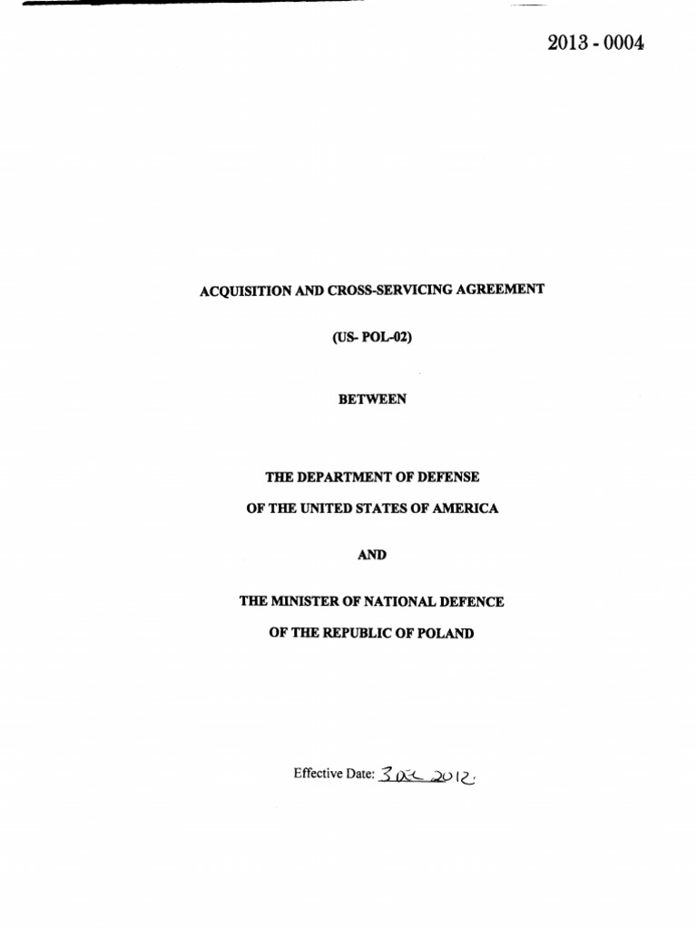 ACSA Agreement, USA and Poland | PDF | Taxes | Prices