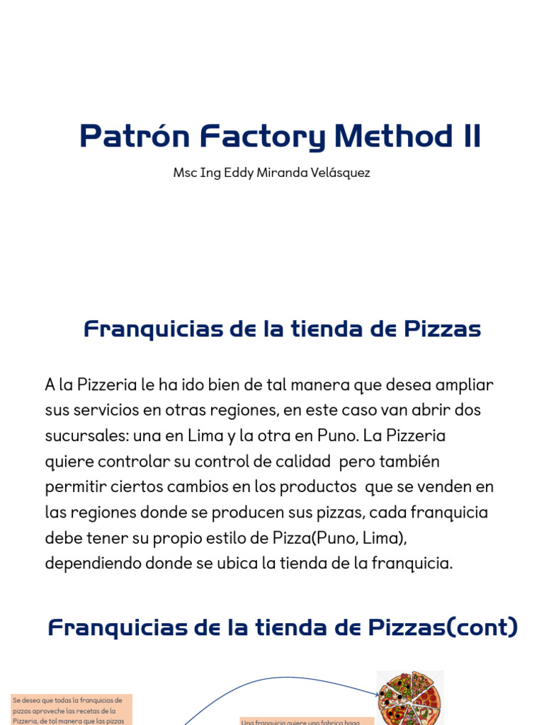 Patrón Factory Method en Pizzerías | PDF | Objeto (informática) | Pizza