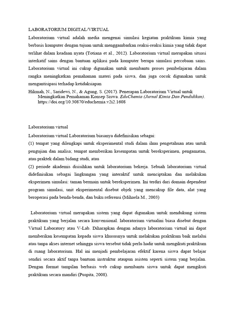 Laboratorium Digital untuk Pembelajaran Kimia | PDF