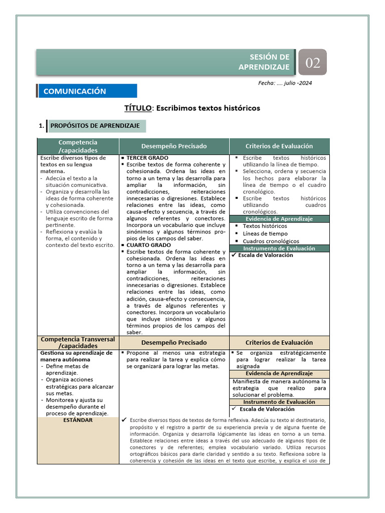 IV Eda5 Sem1 s2 Com-Sesion | PDF | Aprendizaje | Perú