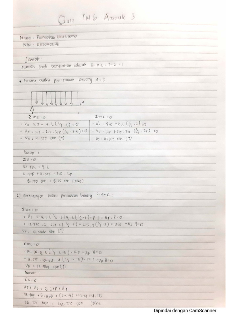 QUIZ TM6 ANSTRUK 3, Ramadhan Estu Utomo, 41120110046 | PDF