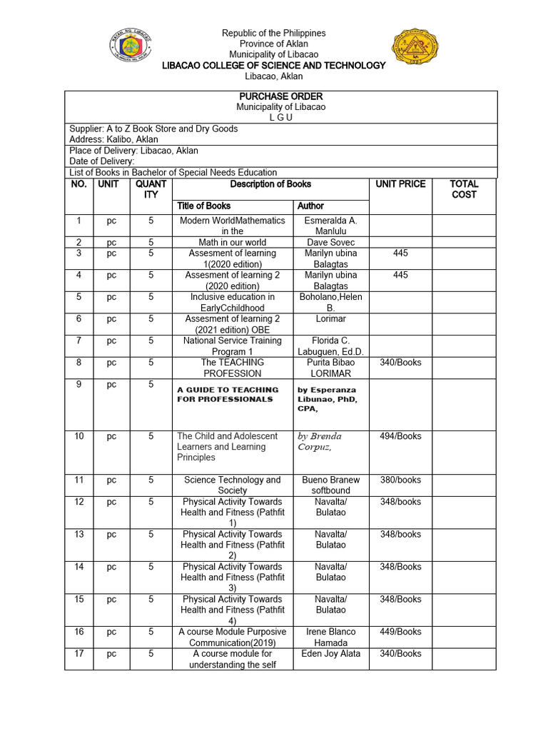 List of Books To Be Purchased BSNEd | PDF | Learning | Behavior Modification