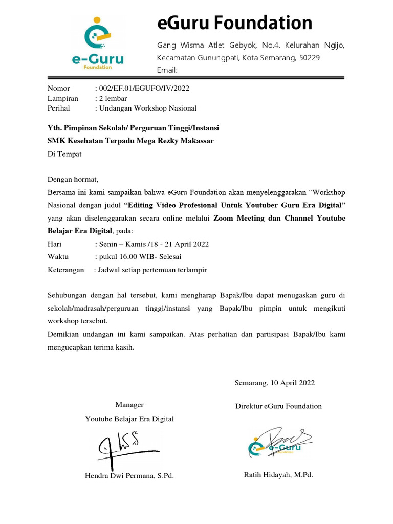 Undangan Workshop | PDF