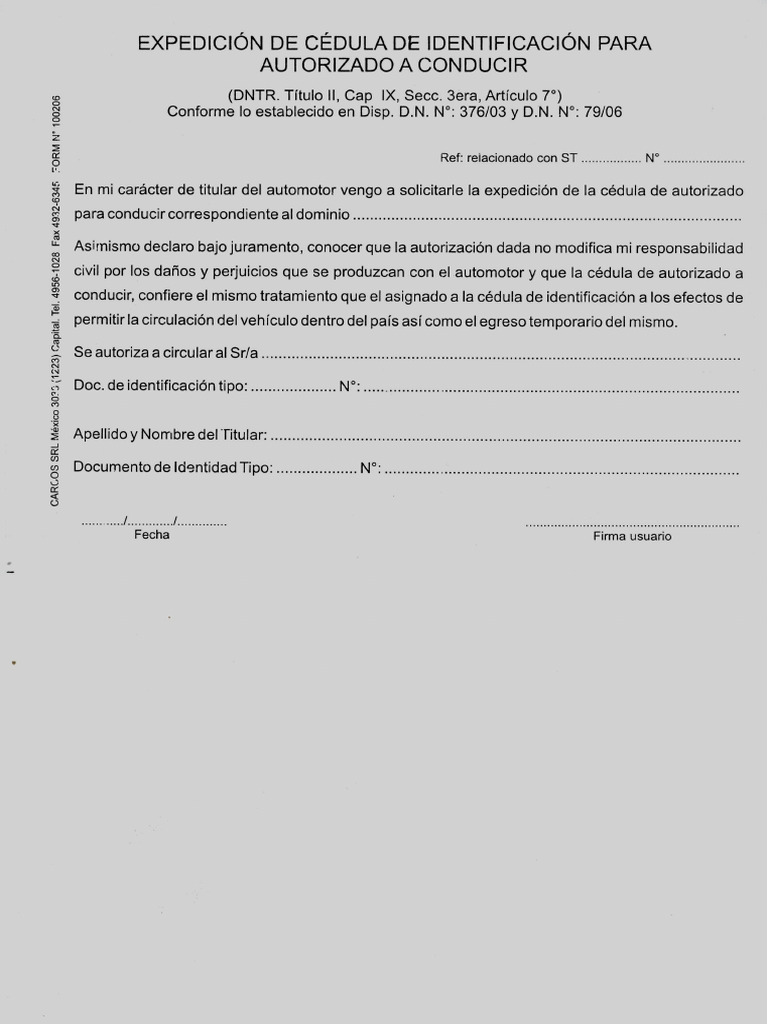 Autorizado a Conducir 1 | PDF