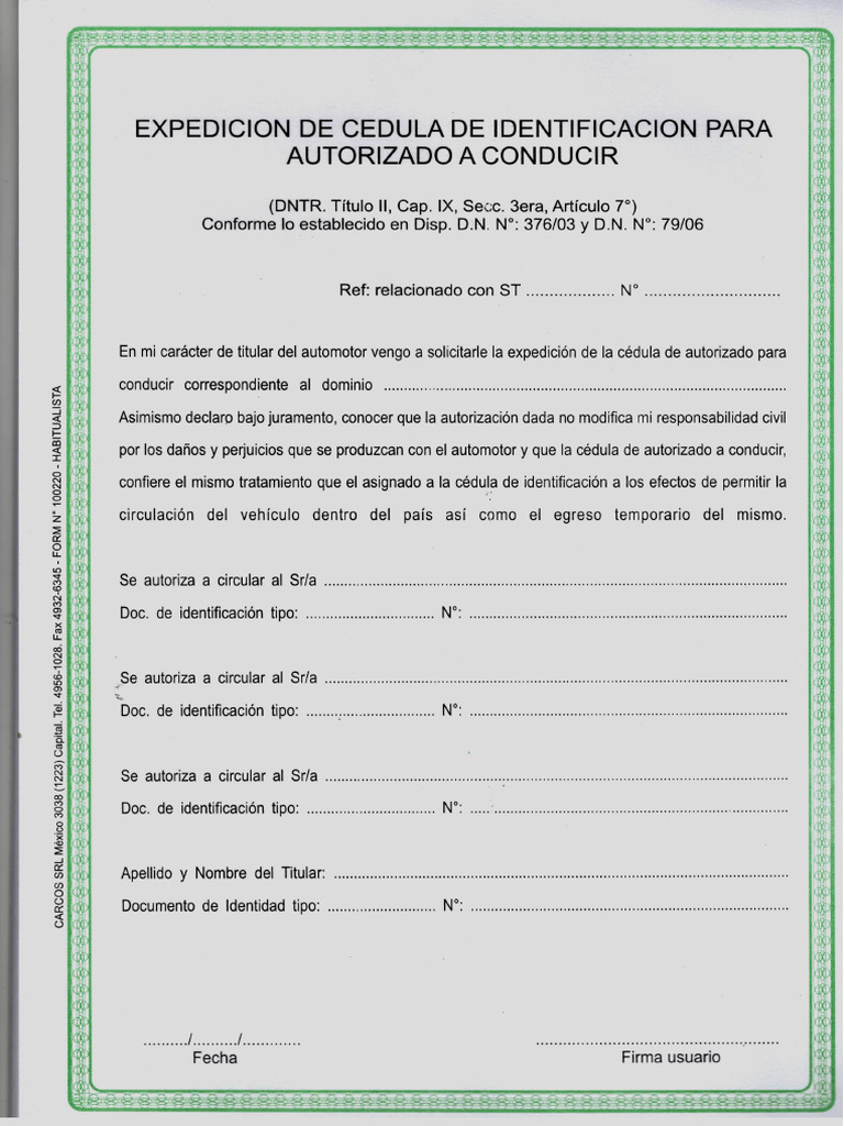 Autorizado A Conducir Por 4 | PDF