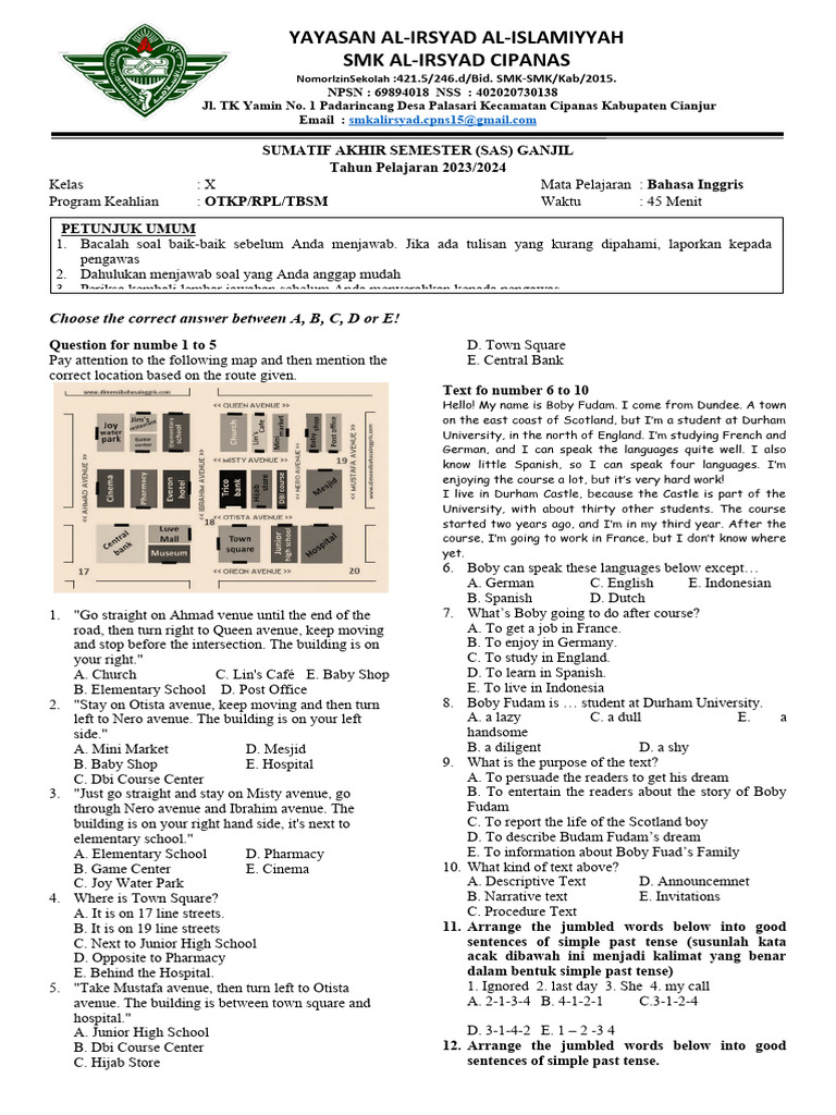 SOAL SAS 10, BAHASA INGGRIS | PDF | Fairy Tales | Grimms' Fairy Tales