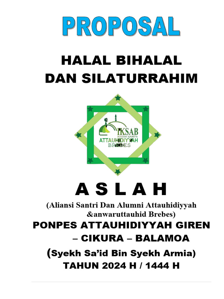 Proposal Halal Bi Halal Iksab-3 | PDF | Perjalanan | Agama & Spiritualitas