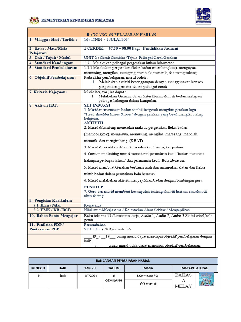 RPH Isnin 1.7.2024 | PDF | Karier & Perkembangan