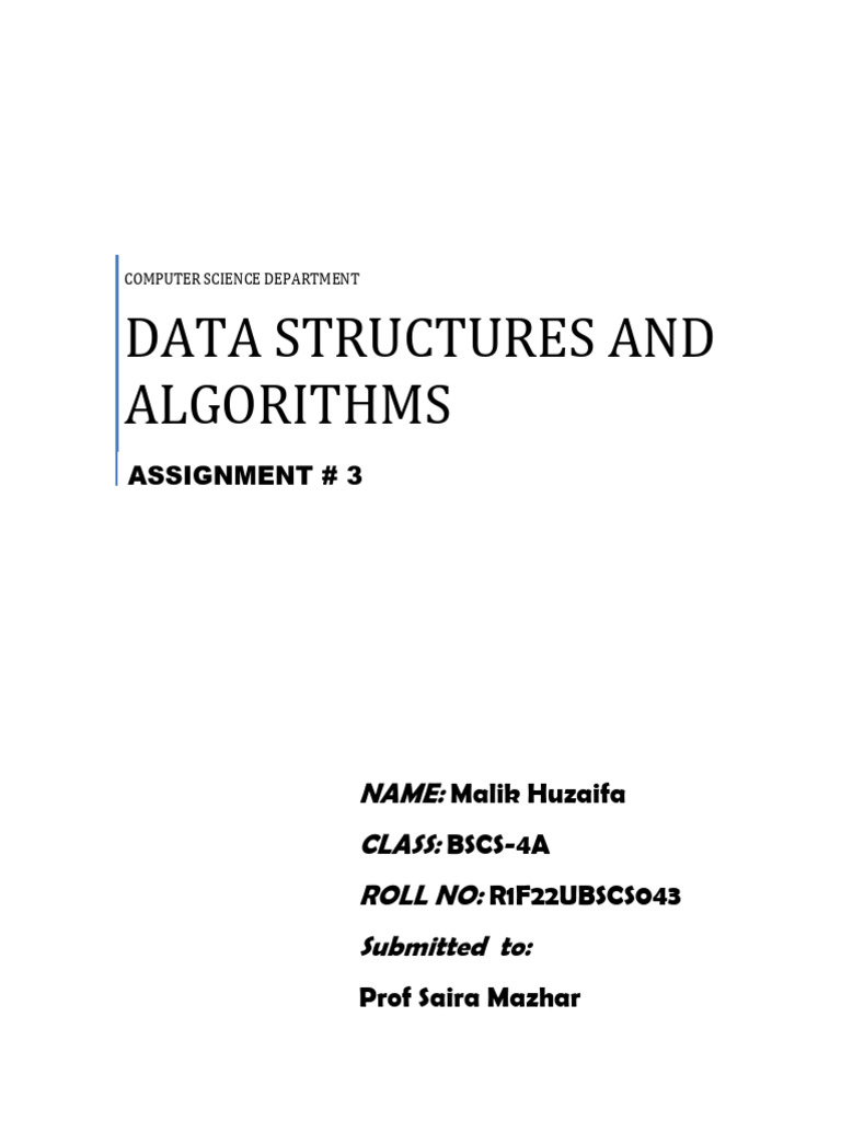 Huziafa Assign3 | PDF | Applied Mathematics | Algorithms