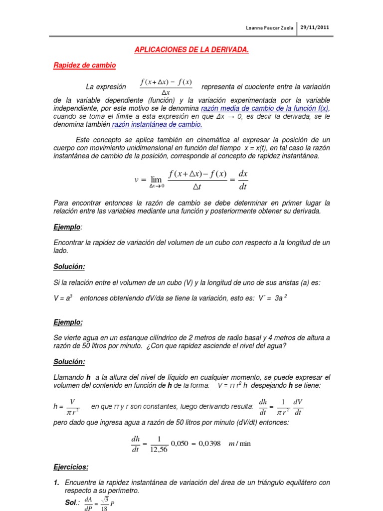 Aplicaciones de La Derivada | PDF | Intervalo (Matemáticas) | Función ...