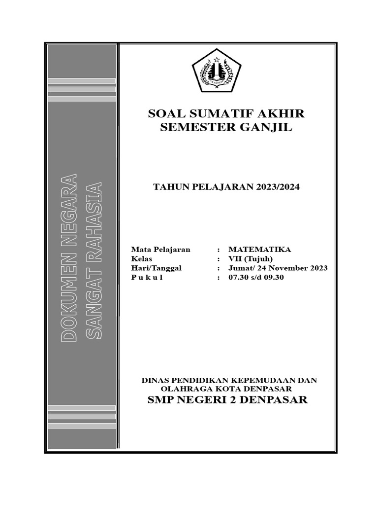 Soal Sumatif Akhir Semester Ganjil 2023-2024 | PDF