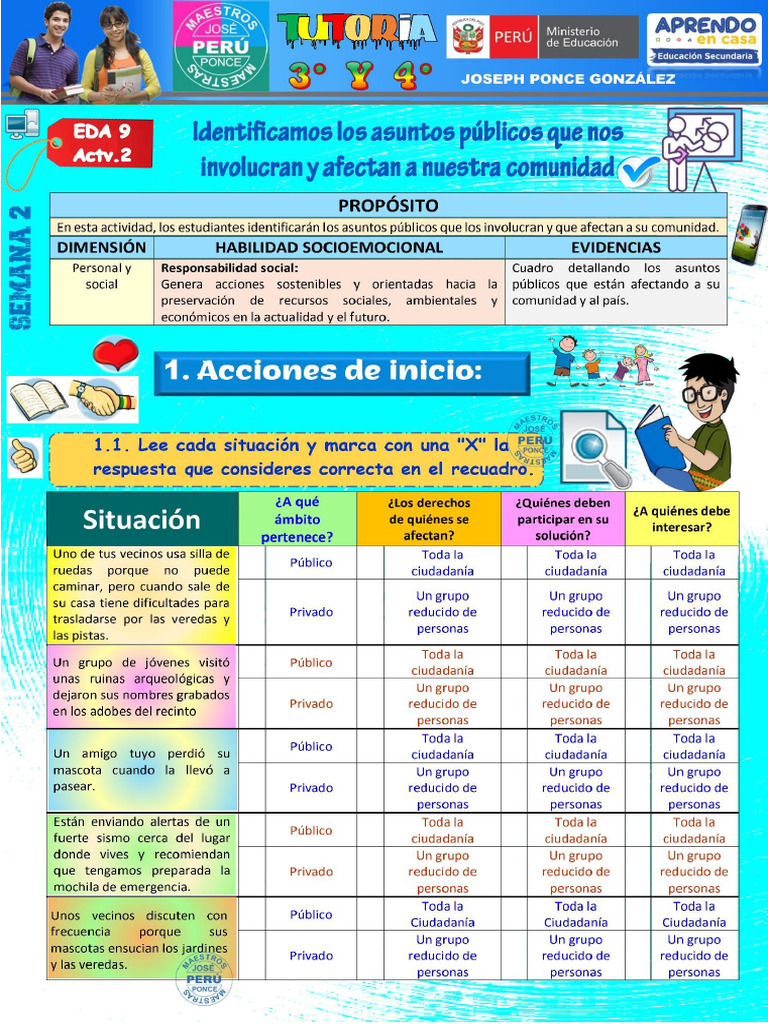 TUTORIA 3° y 4° - Sem.2 - EDA 9 - Novbiembre | PDF