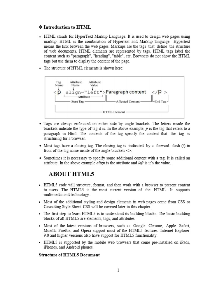 unit 1 | Download Free PDF | Html Element | Html