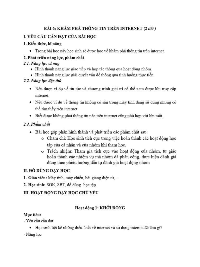 3 Bai6 KhamPhaThongTinTrenInternet | PDF
