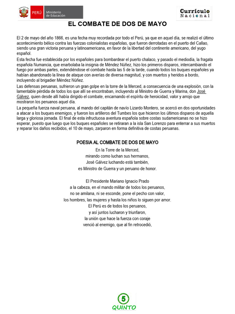 Combate de Dos de Mayo | PDF | Militar | Conflictos