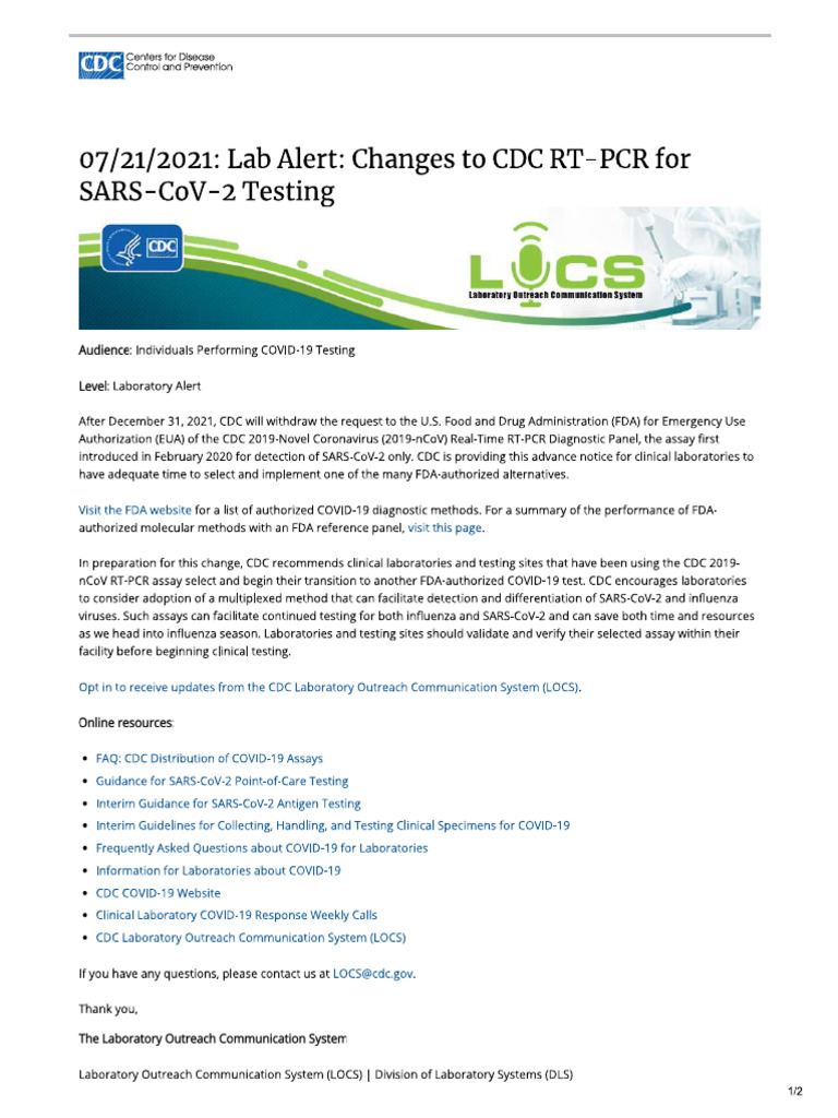 CDC PCR | PDF