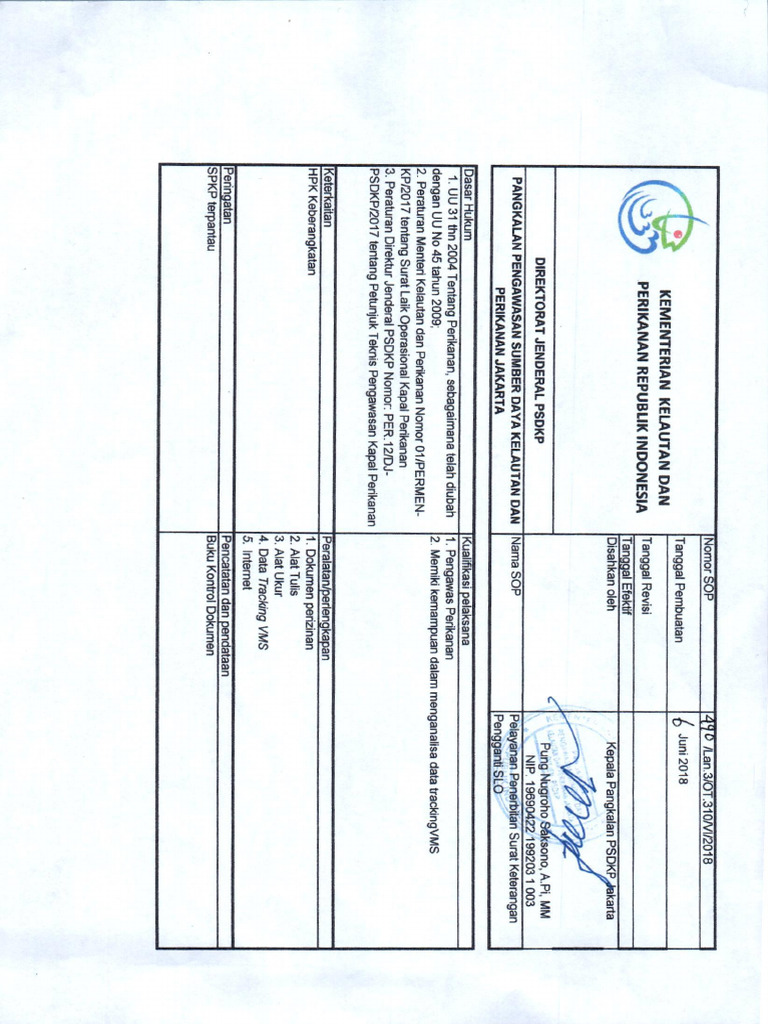 SOP Dan Implementasi Kartu Kendali Penerbitan Surat Keterangan Pengganti SLO - 0001 | PDF