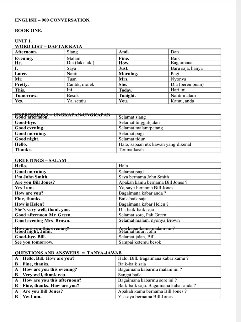 Dokumen Tips English 900 Conversation Book 1 Unit 1 5doc Pdf