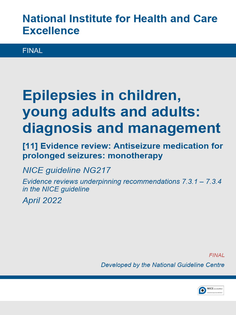 NICE Guideline 2022-Epsy in Children | PDF | Epilepsy | Midazolam