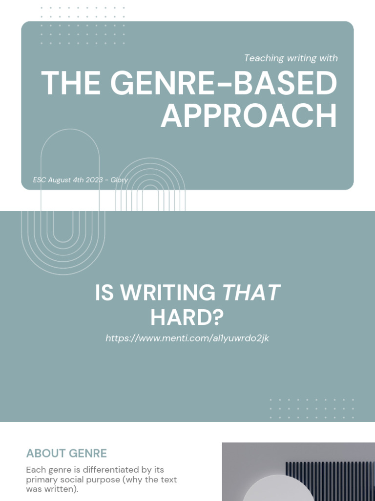 The Genre-based Approach | PDF | Linguistics | Knowledge