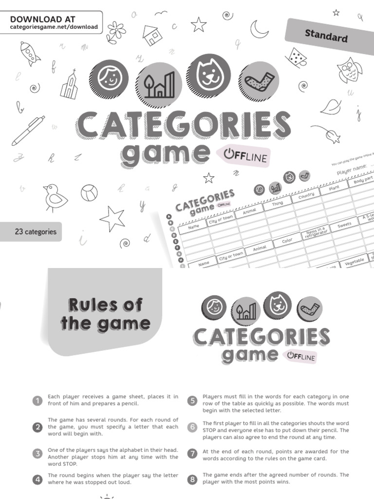 Categories Game Standard | PDF